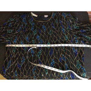 Scala | Tops | Vintage Scala Sequin Beaded Top X Pure Silk Dead Stock ...